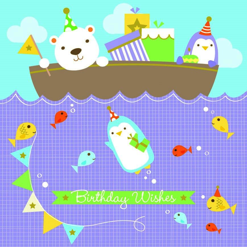 ARCTIC ANIMALS IN BOAT BIRTHDAY CARD | Whip It Up Cake Supplies