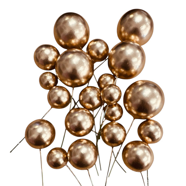 CAKE BALL GOLD DECORATIONS 20 pack - NON EDIBLE | Whip It Up Cake Supplies