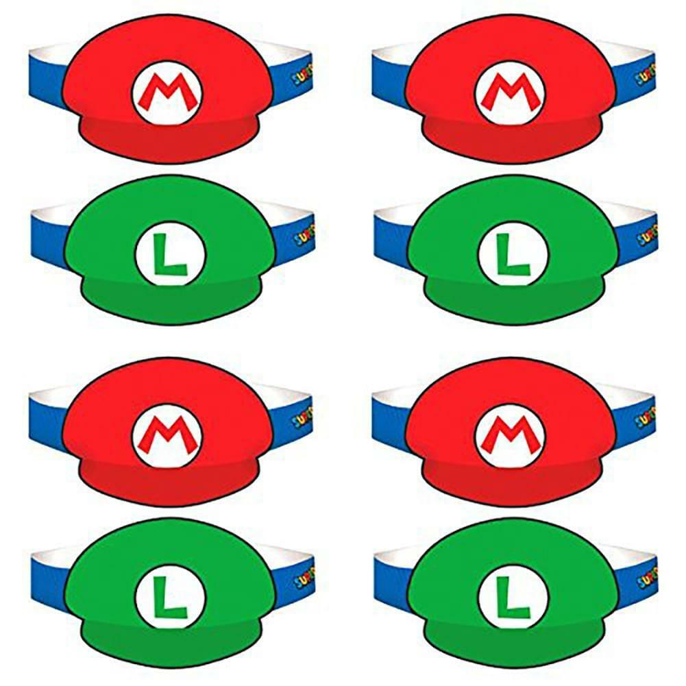 SUPER MARIO HATS 8pk | Whip It Up Cake Supplies