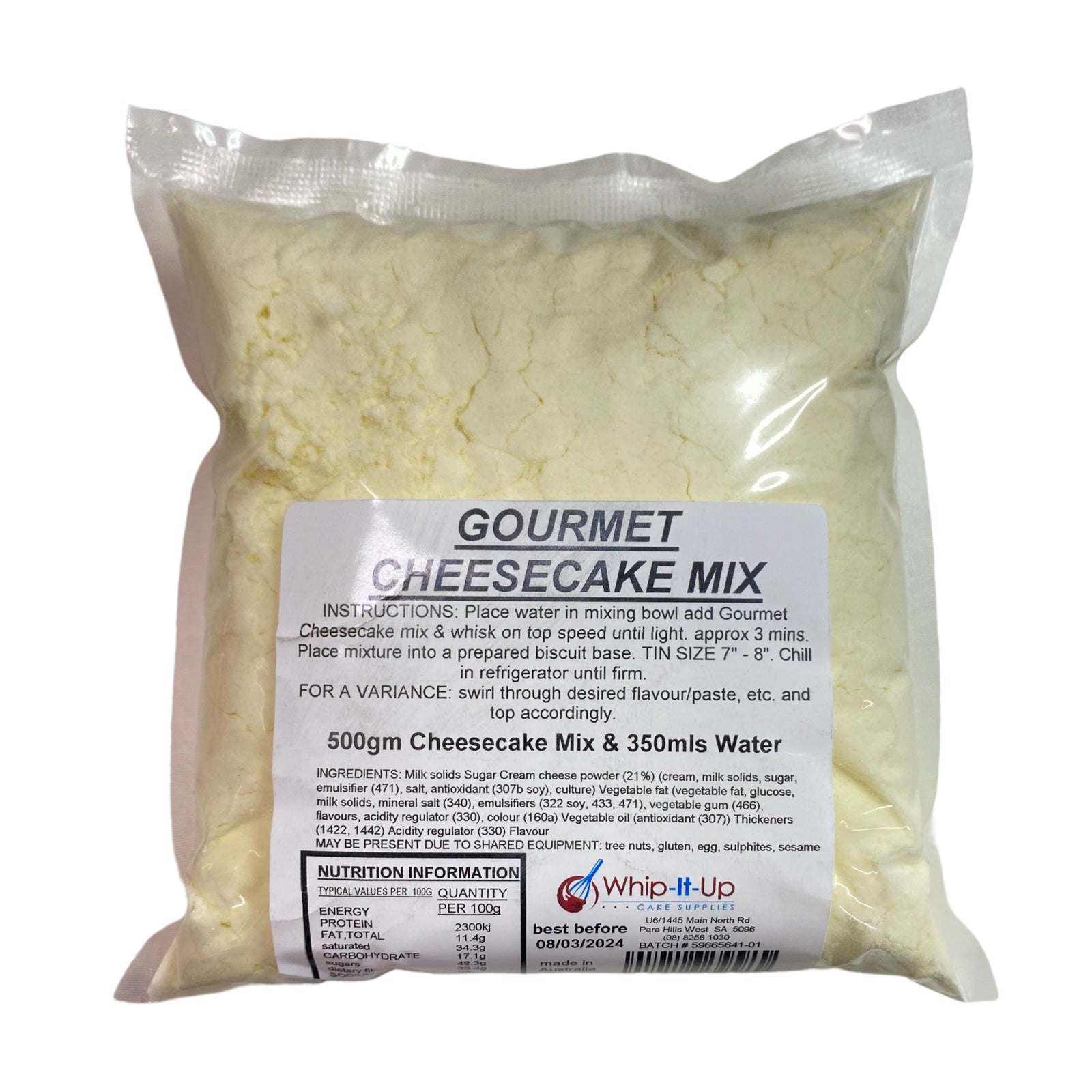 CHEESECAKE 500g PREMIX | Whip It Up Cake Supplies