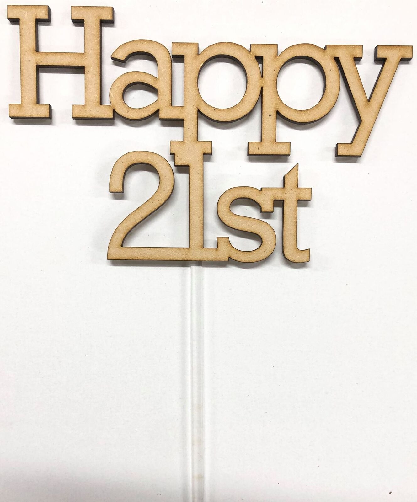 21st CAKE TOPPERS ACRYLIC & WOOD [MESSAGE: HAPPY 21st BLOCK WOOD CAKE ...