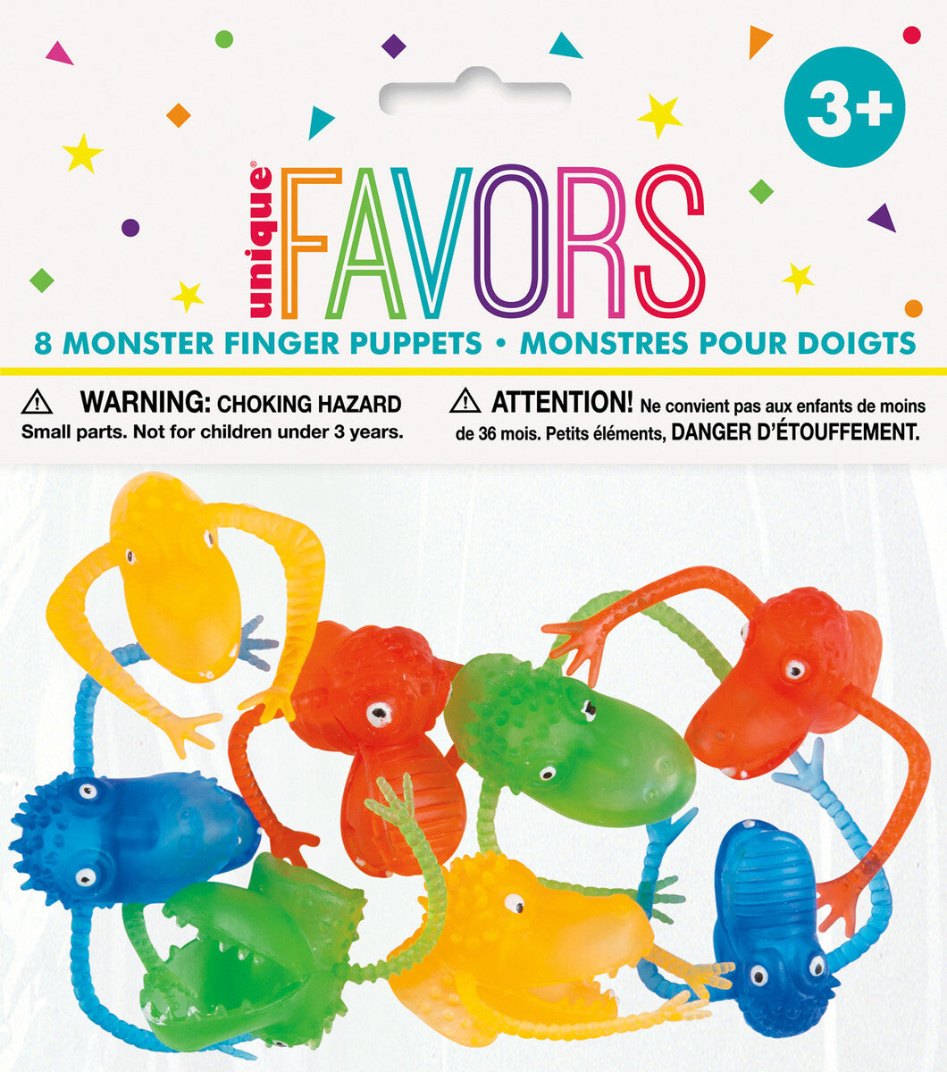 MONSTER FINGER PUPPETS 8 pack FAVORS | Whip It Up Cake Supplies
