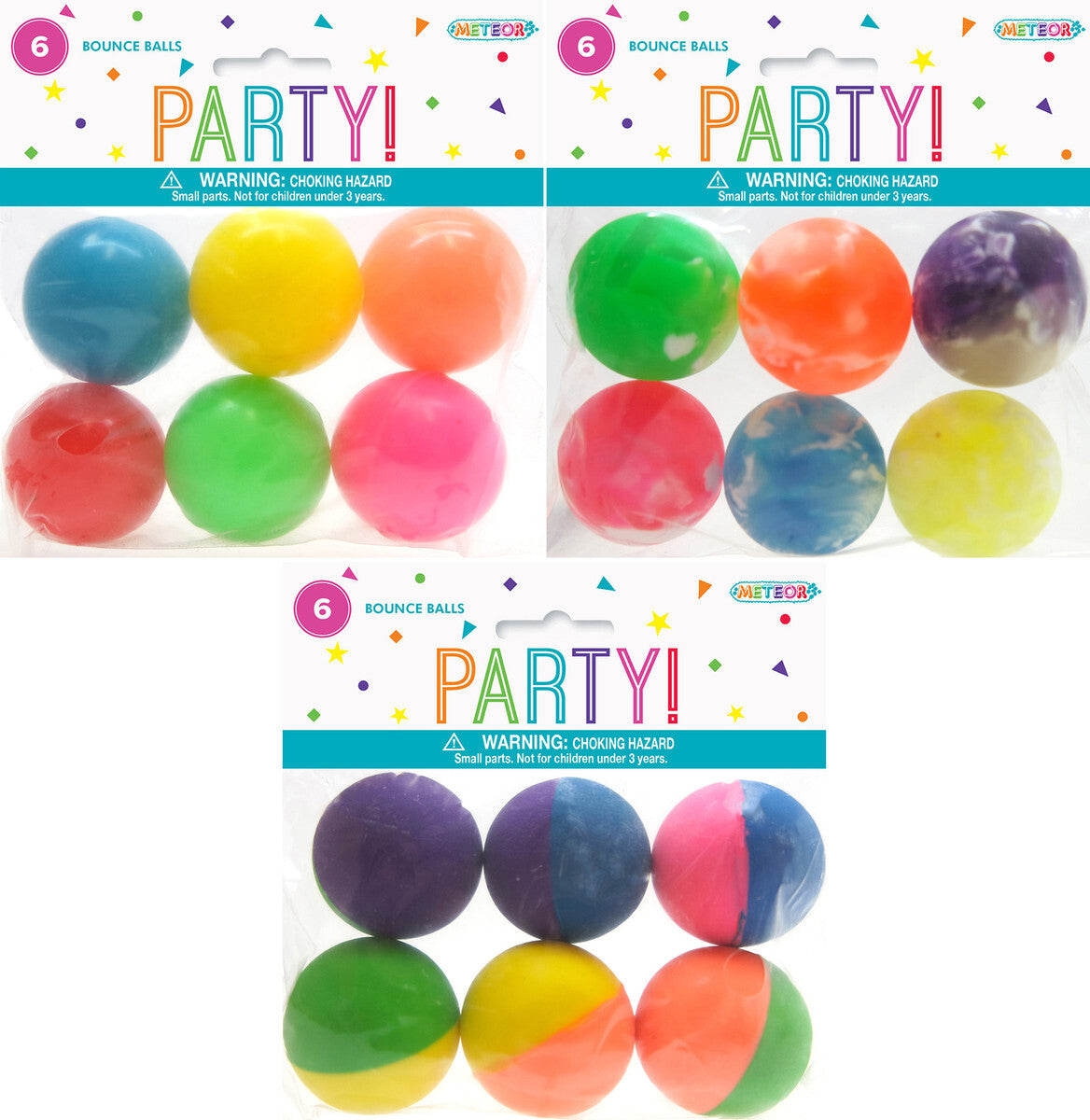 HI BOUNCE BALLS 6 pack FAVORS | Whip It Up Cake Supplies